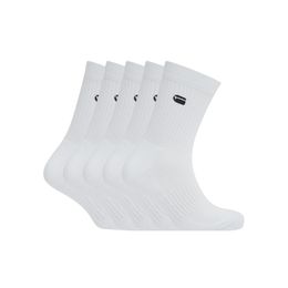 G-Star Raw Socken G-STAR "KILN, 5 PACK SPORTS SOCKS", Herren, Gr. 40-43, hellwei&szlig;, Baumwollmischung, unifarben, Socken Socken, unifarben, mit Logostickerei