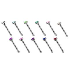 Adelia&acute;s Nasenpiercing ADELIA&acute;S "Piercing - Nasenpiercing Titan Zirkonia", pink, Piercings, Damen, mit Zirkonia, 6 mm L&auml;nge, 0,8 mm St&auml;rke, Titan