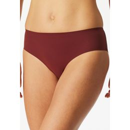 Tai-Slip Schiesser "Invisible Soft Lace", Damen, Gr. 36, burgund, Single Jersey, Obermaterial: 70% Polyamid, 30% Elasthan, k&ouml;rpernah, Unterhosen, Single Jersey, Lasercut-Abschl&uuml;sse, Spitzeneinsatz hinten