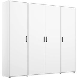 Kleiderschrank Rauch "VOYAGER Garderobe W&auml;scheschrank Schlafzimmer", wei&szlig; (alpinwei&szlig;, griffe graumetallic), B:187cm H:194cm T:53cm, Holzwerkstoff, Schr&auml;nke, Kleiderschrank, mit 2 modernen Griffvarianten, viel Stauraum MADE IN GERMANY