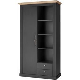 Garderobenschrank OTTO HOME "WESTMINSTER", grau (dunkelgrau, wotan eiche), B:108cm H:203cm T:46cm, Schr&auml;nke, Garderobenschrank, im romantischen Landhausstil