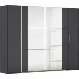 Schwebet&uuml;renschrank Rauch "Kleiderschrank Dreht&uuml;renschrank Schrank Garderobe KRONACH", grau (graumetallic, griffleisten alu, mit 2 spiegel), B:268cm H:210cm T:59cm, Holzwerkstoff, Schr&auml;nke, Schwebet&uuml;renschrank, Kombischrank optional mit 1 oder 2 Spiegel viele B&ouml;den MADE IN GERMANY