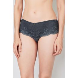 JOOP! Hipster JOOP "Beautiful", Damen, Gr. 36, grau (anthra), Spitze, Obermaterial: 86% Polyamid, 14% Elasthan, unifarben, k&ouml;rpernah, Unterhosen, florale Spitze, elastischer Bund, feminin