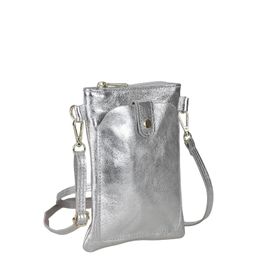 Umh&auml;ngetasche "PartyPal", Damen, Gr. B/H/T: 21cm x 14cm x 3cm onesize, silber, Leder, Collezione Alessandro, Taschen Umh&auml;ngetasche, aus Leder, Made in Italy