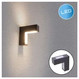 N&auml;ve LED Au&szlig;en-Wandleuchte N&Auml;VE "Angus", grau (anthrazit), B:5cm H:15cm L:15cm, Leuchten, anthrazit/opal Up/Downlight incl. LED IP 54 neutralwei&szlig;es Licht