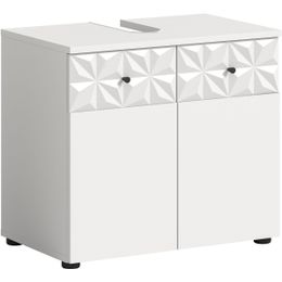 Waschbeckenunterschrank Welltime "VICENZA, Breite 60cm, mit Ornamentabsetzung", wei&szlig;, B:60cm H:54cm T:37cm, FSC-zertifizierter Holzwerkstoff, MDF, Schr&auml;nke, Waschbeckenunterschrank, WBU, Unterschrank, Badschrank, Badunterschrank, Waschbeckenschrank
