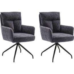 Esszimmerstuhl Home Affaire "Monaco", grau (anthrazit, schwarz, anthrazit), B:59cm H:92,5cm T:67,5cm, St&uuml;hle, Esszimmerstuhl, verschiedene Gestelle w&auml;hlbar, Belastbar bis 120 Kg