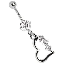 Adelia&acute;s Bauchnabelpiercing ADELIA&acute;S "Piercing - Bauchnabelpiercing Titan Herz Zirkonia", lila, Piercings, Damen, Herz mit Zirkonia, 30 mm L&auml;nge, 1,6 mm St&auml;rke, Titan