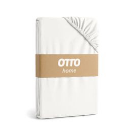 Spannbettlaken OTTO HOME "BLACKBERRY in BASIC und PREMIUM Qualit&auml;t, 100% Baumwolle", wollwei&szlig;, B:120cm L:200cm, Jersey (160 g/m&sup2;), Obermaterial: 100% Baumwolle, Bettlaken, Spannbettlaken, f&uuml;r hohe Matratzen bis 28 cm, Bettlaken, Spannbetttuch, pflegeleicht, Topseller
