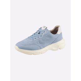 Sneaker Caprice, Damen, Gr. 41, bleu, Glattleder, Leder, Veloursleder, Schuhe Sneaker