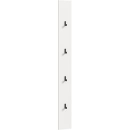 Hakenleiste Welltime "VICENZA, H&ouml;he 150cm, 4 schwarze Haken", wei&szlig;, B:16cm H:150cm T:6cm, Holzwerkstoff, Hakenleisten, Paneel, Wandpaneel, Paneel, Wandhaken, Wandboard