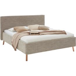 Meise M&ouml;bel Polsterbett MEISE.M&Ouml;BEL "Riva", braun (toffee, toffee), B:185cm L:216cm, Betten, Polsterbett, mit eichefarbigen Holzf&uuml;&szlig;en, wahlweise mit Bettkasten und Lattenrost