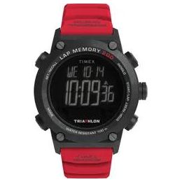 Chronograph Timex "ADRENALINE", rot, Armbanduhren, Herren, Chronograph, Quarzuhr, Armbanduhr, Herrenuhr, Silikonarmband, Stoppfunktion, Timer