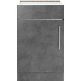 Wiho-K&uuml;chen Sp&uuml;lenschrank WIHO K&Uuml;CHEN "Cali", grau (front und korpus: betonfarben), B:50cm H:82cm T:57cm, Schr&auml;nke, Sp&uuml;lenschrank, 50 cm breit, ohne Arbeitsplatte