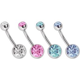 Adelia&acute;s Bauchnabelpiercing ADELIA&acute;S "Piercing - Bauchnabelpiercing Titan Banane Zirkonia", rosa, Piercings, Damen, Banane mit Zirkonia, 8 mm L&auml;nge, 1,6 mm St&auml;rke, Titan