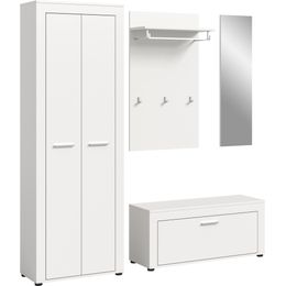 Garderoben-Set Home Affaire "AOSTA, Breite 184cm, 4-teilige Garderobenkombination", wei&szlig;, B:184cm H:191cm T:35cm, Kastenm&ouml;bel-Sets, Flurkombination, Kombination, Garderobe, Dielen-Set, Garderobenm&ouml;bel