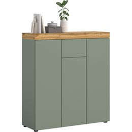 Highboard OTTO HOME "MAMBO, H&ouml;he 115 cm, in verschiedenen Farben erh&auml;ltlich", smoke gr&uuml;n, wotan eiche nachbildung, B:105cm H:115cm T:37cm, FSC-zertifizierter Holzwerkstoff, Sideboards, Highboard, Kommode, Sideboard, Wohnzimmer, Schlafzimmer