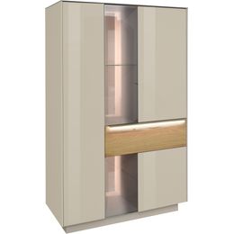 M&auml;usbacher Highboard M&Auml;USBACHER, kaschmir, B:96cm H:151cm T:42cm, Sideboards, Highboard, Highboard, BHT 96/151/42 cm, inkl. Griffbeleuchtung, T&uuml;rd&auml;mpfung