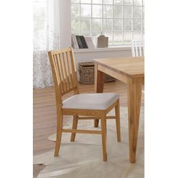 Esszimmerstuhl Home Affaire "Ruanda K&uuml;chenstuhl", beige (beige, eichefarben), B:44cm H:92cm T:50cm, Fein strukturierter und pflegeleichter Webstoff;Aus 100% Polyester, St&uuml;hle, Esszimmerstuhl, im 2er, 4er oder 6er-Set, Holzstuhl