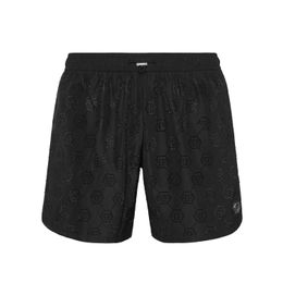 Badeshorts Philipp Plein "Mit Schmucksteinen", Herren, Gr. XL, US-Gr&ouml;&szlig;en, 02, schwarz, Obermaterial: 100% Polyester, Badehosen Badeshorts