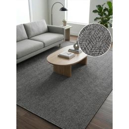 Teppich OTTO HOME "Nollan, In- und Outdoor geeignet, Balkon, Camping", anthrazit, B:77cm H:8mm L:150cm, Kunstfaser, Teppiche, Teppich, Wetterfest & UV-best&auml;ndig, Sisal-Optik, Esszimmer, Wohnzimmer