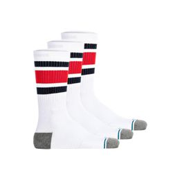 Kurzsocken Stance "Socken Boyd ST 3er Pack", Herren, Gr. 38-42, bunt (wei&szlig;, rot, dunkelblau), Obermaterial: 70% Baumwolle CO. 19% Polyester PES. 9% Nylon NY. 2% Elasthan EL., Socken