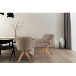 Polsterstuhl Kayoom "Stuhl Dian 225 bequem, formsch&ouml;nes Design", grau (taupe), B:64cm H:84cm T:63,5cm, Stoff aus Polyester-Boucl&eacute;, Schaumstoff, Sperrholz, 100% Eisen Beine: Gummibaumholz, St&uuml;hle, Polsterstuhl, stabil & robust, hochwertige Verarbeitung, bequem