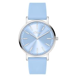 Quarzuhr s.Oliver "Modern Statement", blau, Armbanduhren, Damen, Quarzuhr, Armbanduhr, Damenuhr, Silikonarmband, analog
