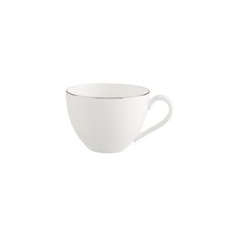Villeroy & Boch Tasse VILLEROY & BOCH "Kaffeetasse Anmut Platinum No.1 150 ml wei&szlig;", wei&szlig;, Porzellan, Trinkgef&auml;&szlig;e, Tasse