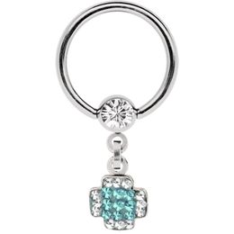 Adelia&acute;s Intimpiercing ADELIA&acute;S "Piercing - Intimpiercing 316L Stahl Kreuz Strass", klar, hellblau, t&uuml;rkis, Piercings, Damen, Kreuz mit Strass, &Oslash; 10 mm, 316L Stahl