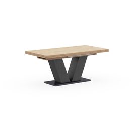 M&auml;usbacher Esstisch M&Auml;USBACHER "Komfort Tisch", braun (asteichefarben, graphit, asteiche), B:180cm H:76cm T:90cm, Tische, Esstisch, M&auml;usbacher Esstisch mit V Gestell und Bodenplatte