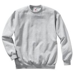Sweatshirt Fruit of the Loom, Damen, Gr. 7, grau (grau, meliert), 80% Baumwolle, 20% Polyester, unifarben, Rundhals, Sweatshirts Sweatshirt