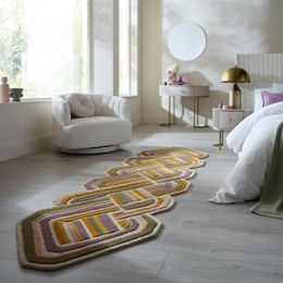 Teppich FLAIR RUGS "LATTICE SHAPED WOOL", lila, B:80cm H:6mm L:300cm, Oberfl&auml;che: 100% Wolle. R&uuml;ckseite: 100% Baumwolle, Teppiche, Teppich