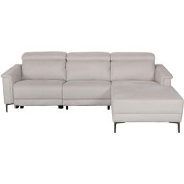 Ecksofa OTTO HOME "LUND, L-Form, 261cm, man. o. elektr. Relaxfunktion (mit USB-A)", creme, B:261cm H:97cm T:179cm, Sofas, Ecksofa