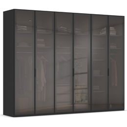 Kleiderschrank Rauch "Schrank Garderobe SKAT SHINE Breiten 151/201/251/301cm, H&ouml;he 223/235cm", schwarz, B:301cm H:235cm T:61cm, Glas, Holzwerkstoff, Schr&auml;nke, Kleiderschrank, edle Schrankfront mit hochwertigen Glasrahment&uuml;ren MADE IN GERMANY