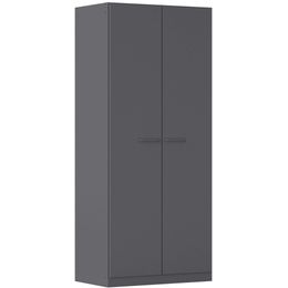 Dreht&uuml;renschrank Rauch "Kleiderschrank Schrank Garderobe OTELI inkl. Inneneinteilung", graumetallic, B:91cm H:210cm T:54cm, Holzwerkstoff, Schr&auml;nke, Dreht&uuml;renschrank, mit zus&auml;tzlichen Einlegeb&ouml;den, optional mit Spiegel MADE IN GERMANY