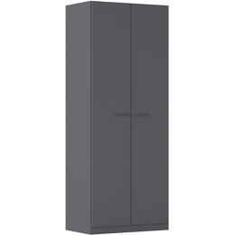 Dreht&uuml;renschrank Rauch "Kleiderschrank Schrank Garderobe OTELI inkl. Inneneinteilung", graumetallic, B:91cm H:229cm T:54cm, Holzwerkstoff, Schr&auml;nke, Dreht&uuml;renschrank, mit zus&auml;tzlichen Einlegeb&ouml;den, optional mit Spiegel MADE IN GERMANY