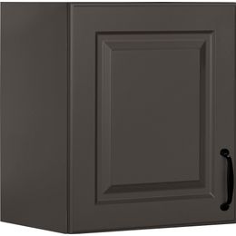 Wiho-K&uuml;chen H&auml;ngeschrank WIHO K&Uuml;CHEN "Erla", grau (front: kassette anthrazit, korpus: anthrazit), B:50cm H:56,6cm T:35cm, Schr&auml;nke, H&auml;ngeschrank, 50 cm breit mit Kassettenfront