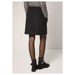 Midirock STREET ONE STUDIO, Damen, Gr. 44, anthrazit melange, Stoff, 90% Polyester, 10% Viskose, meliert, normal kniefrei, R&ouml;cke, mit seitlichen Einschubtaschen