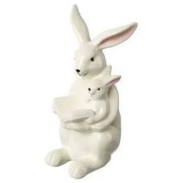 Osterhase CREATIV HOME "Osterdeko mit fr&ouml;hlichem Gesicht", wei&szlig;, B:13cm H:22,5cm T:10cm, Keramik, Dekofiguren, Hase aus Keramik, H&ouml;he 22,50 cm