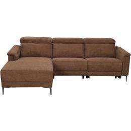 Ecksofa OTTO HOME "LUND, L-Form, 261cm, man. o. elektr. Relaxfunktion (mit USB-A)", mocca, B:261cm H:97cm T:179cm, Sofas, Ecksofa