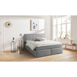 Boxbett Collection AB "Athena" wahlweise mit Bettkasten", grau, B:153cm L:206cm, Komplettbetten, Boxspringbett, inkl. Topper bei Ausf&uuml;hrung mit Matratze, in H&auml;rtegraden H2, H3, H4