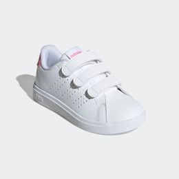 Klettschuh adidas Sportswear "ADVANTAGE BASE 2.0 KIDS", M&auml;dchen, Gr. 29, wei&szlig; (cloud wei&szlig;, bliss pink, core schwarz), Synthetik, Schuhe Klettschuh, f&uuml;r Kinder & Jugendliche