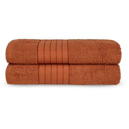 Badetuch Good Morning "Uni Towels", orange (terrakotta), B:70cm L:140cm, Frottier, Obermaterial: 100% Baumwolle, Handt&uuml;cher, Badetuch, Baumwolle, Walkfrottee, Bord&uuml;re, 500 GSM, Einfarbig, ohne Aufh&auml;ngung