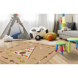 Kinderteppich Arte Espina "Spirit Glowy 3142", bunt (multi), B:130cm H:23mm L:130cm, Obermaterial: 100% Modacryl, Teppiche, Kinderteppich, Besonders strapazierf&auml;hig und pflegeleicht