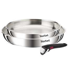 Pfannen-Set Tefal "Ingenio Emotion", edelstahl, Pfannen, abnehmbarer Ingenio-Griff, stapelbar, unversiegelt, induktionsgeeignet
