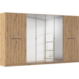 Dreht&uuml;renschrank Rauch "Kleiderschrank Schrank Garderobe OTELI inkl. Inneneinteilung", eiche artisan, B:360cm H:210cm T:54cm, Holzwerkstoff, Schr&auml;nke, Dreht&uuml;renschrank, mit zus&auml;tzlichen Einlegeb&ouml;den, optional mit Spiegel MADE IN GERMANY