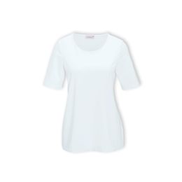 Langarm-Poloshirt GOLDNER "Kurzgr&ouml;&szlig;e Gepflegtes Shirt in formstabiler Ware", Damen, Gr. 26, wei&szlig;, Obermaterial: 82% Polyester PES. 18% Elasthan EL., normal, Rundhals, Sonstiges, Shirts, Ohne