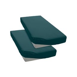 Spannbettlaken OTTO HOME "BLACKBERRY in BASIC und PREMIUM Qualit&auml;t, 100% Baumwolle", blau (petrol), B:90cm L:200cm, Jersey (110 g/m&sup2;), Obermaterial: 100% Baumwolle, Bettlaken, Spannbettlaken, f&uuml;r hohe Matratzen bis 28 cm, Bettlaken, Spannbetttuch, pflegeleicht, Topseller