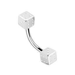 Adelia&acute;s Augenbrauenpiercing ADELIA&acute;S "Piercing - Augenbrauenpiercing Titan W&uuml;rfel", silber, Piercings, Damen, Motiv W&uuml;rfel, 6 mm L&auml;nge, 1,2 mm St&auml;rke, Titan